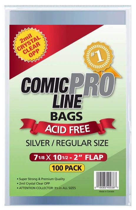 COMIC BAGS - REG/SILVER SIZE - 100PACK – hardtocomebuy